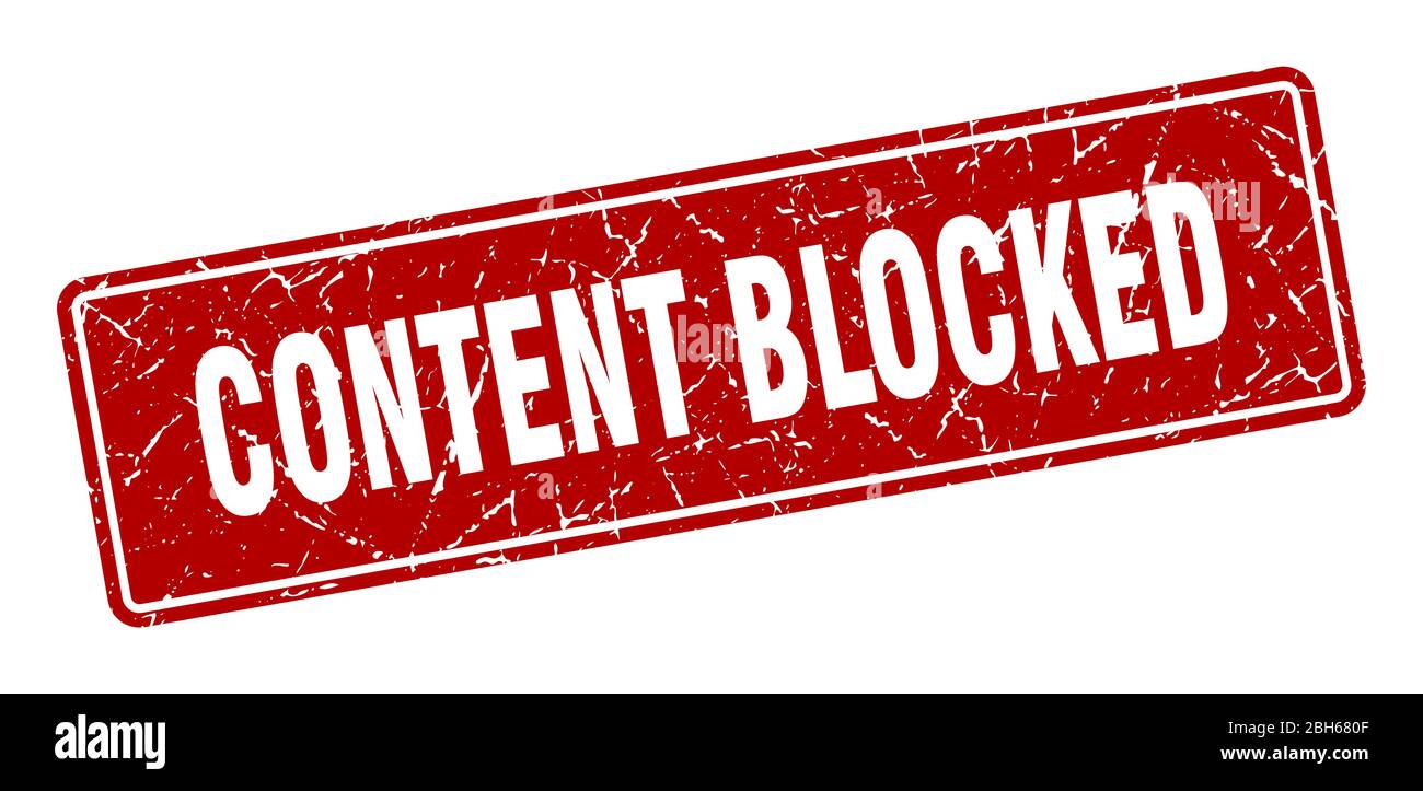 content blocked stamp. content blocked vintage red label. Sign Stock ...