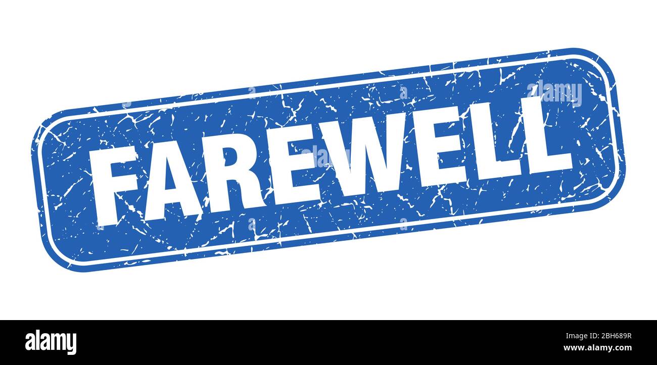 farewell stamp. farewell square grungy blue sign Stock Vector Image ...