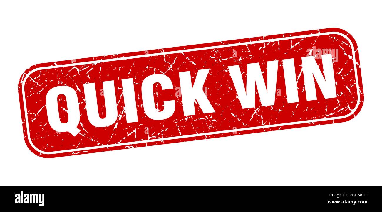 quick win stamp. quick win square grungy red sign Stock Vector Image ...