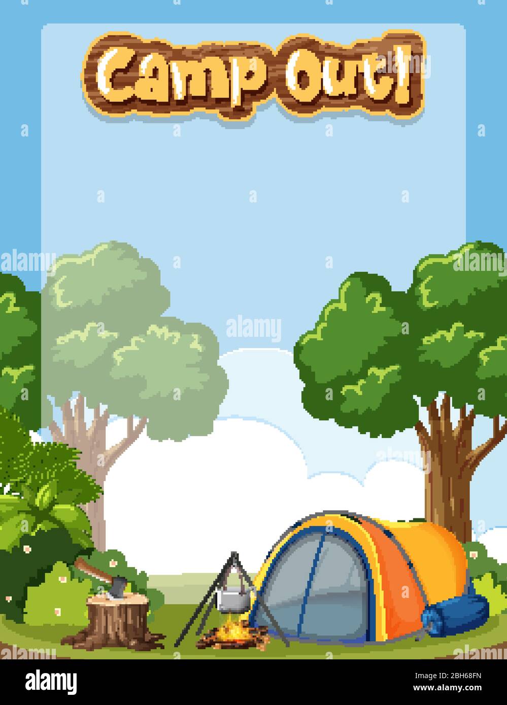 Background template with camping theme illustration Stock Vector Image ...