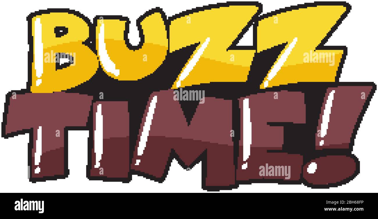 Font design for word buzz time on white background illustration Stock ...