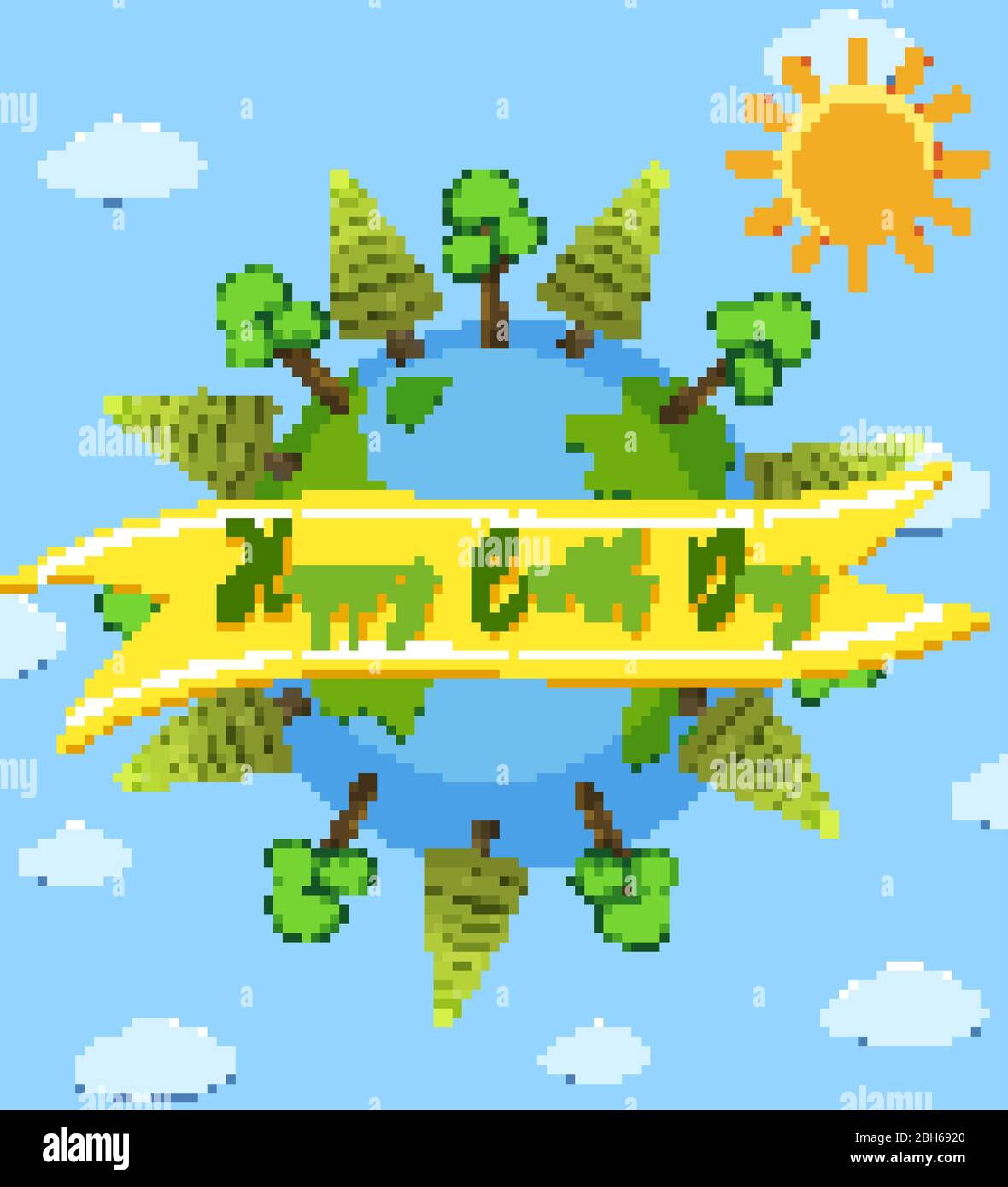 Poster design for happy earth day with green trees on earth ...