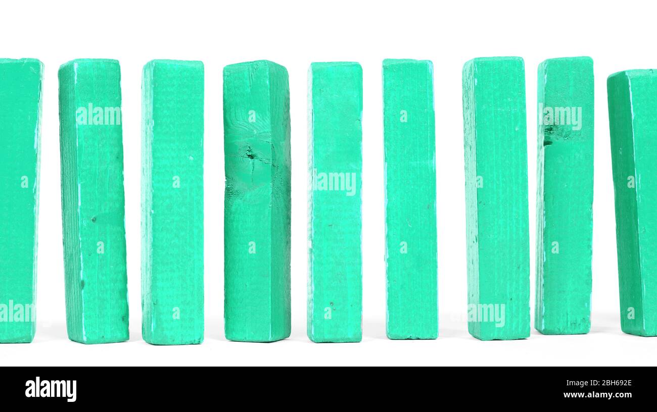 Vintage green building blocks isolated on white background Stock Photo ...