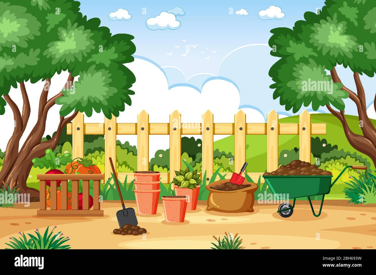 Cartoon Garden Background