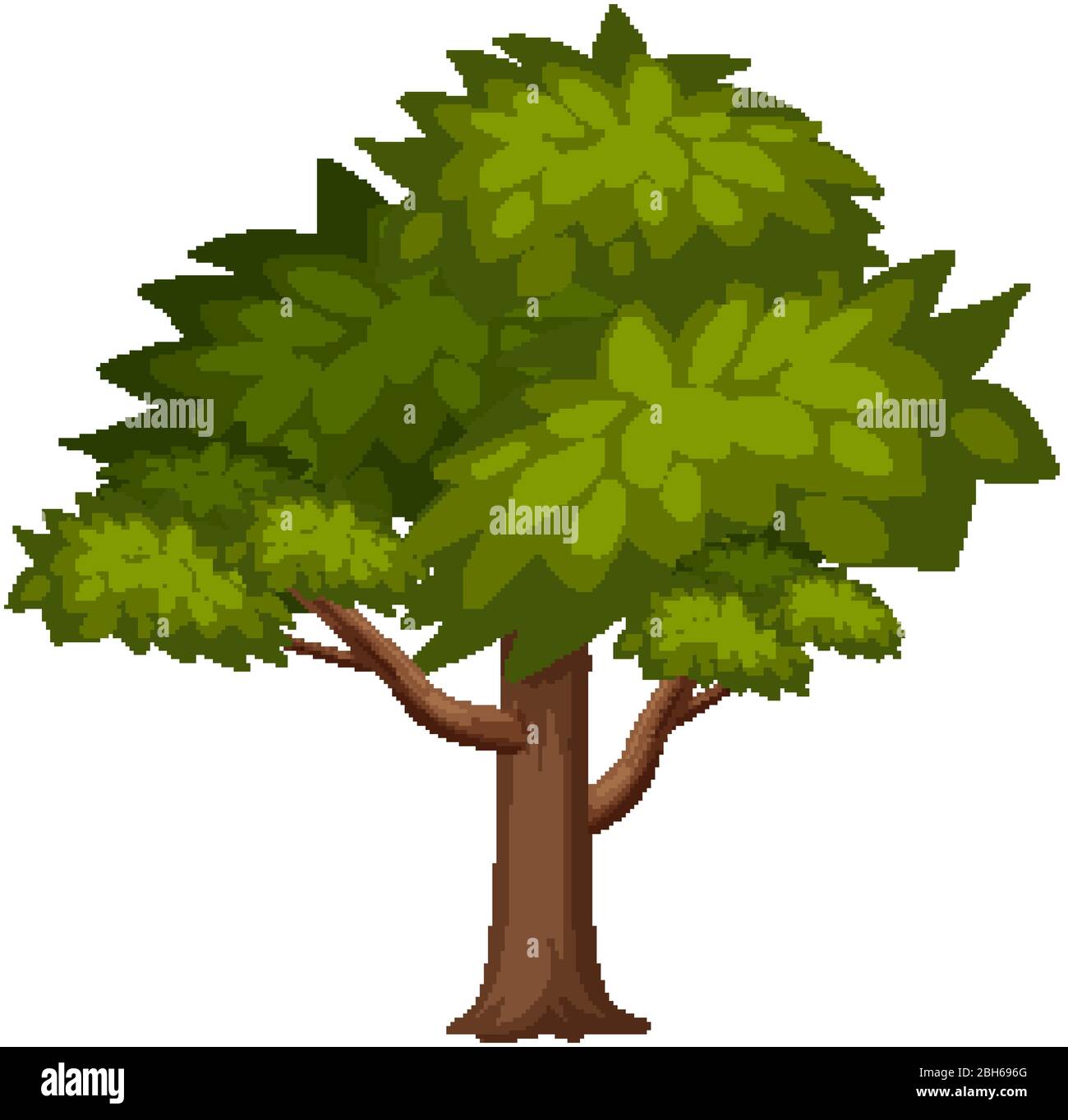 One big tree on white background illustration Stock Vector Image & Art ...