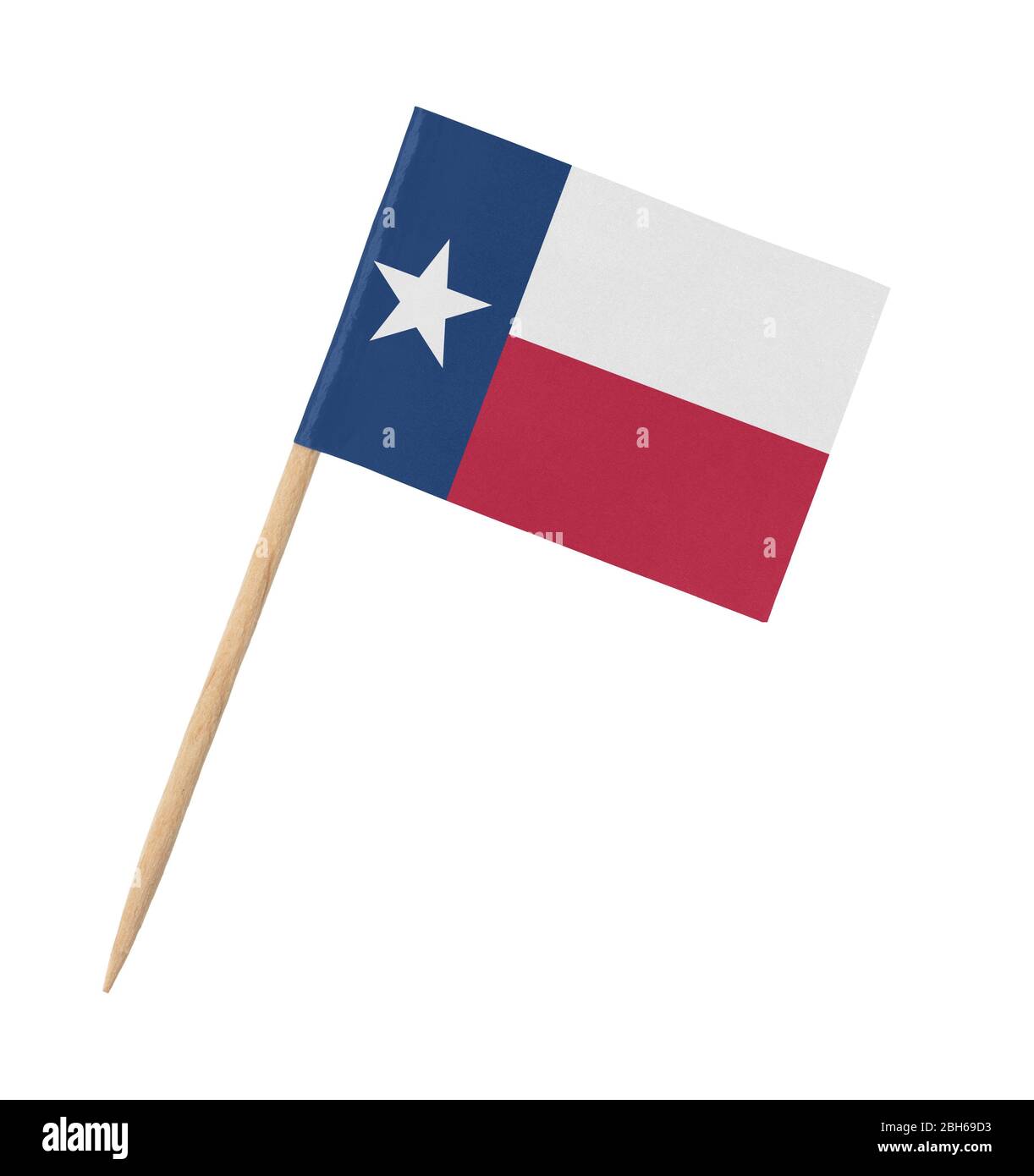 Small paper US-state flag on wooden stick - Texas - Isolated on white ...