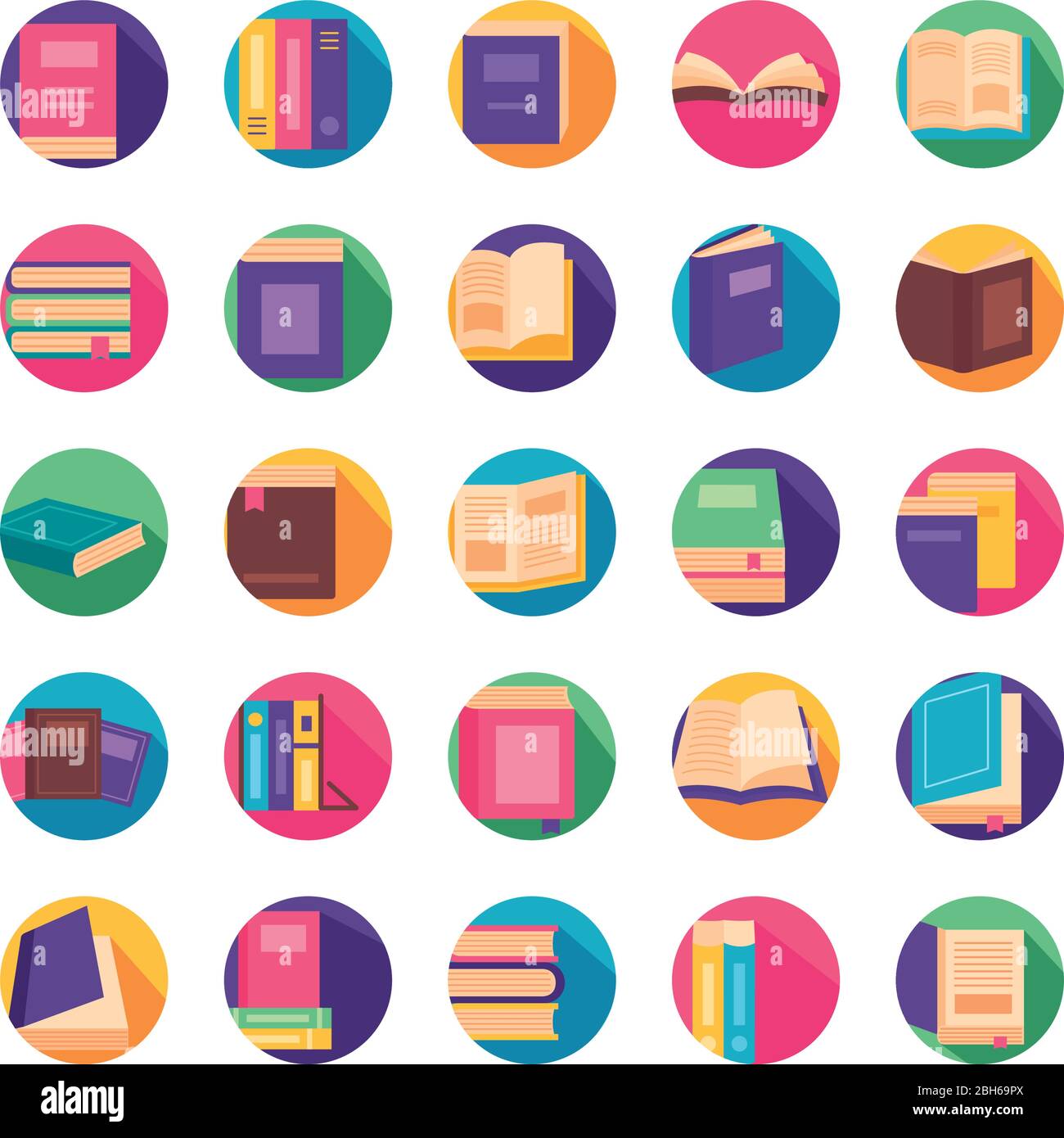 bundle of text books block style icons Stock Vector Image & Art - Alamy