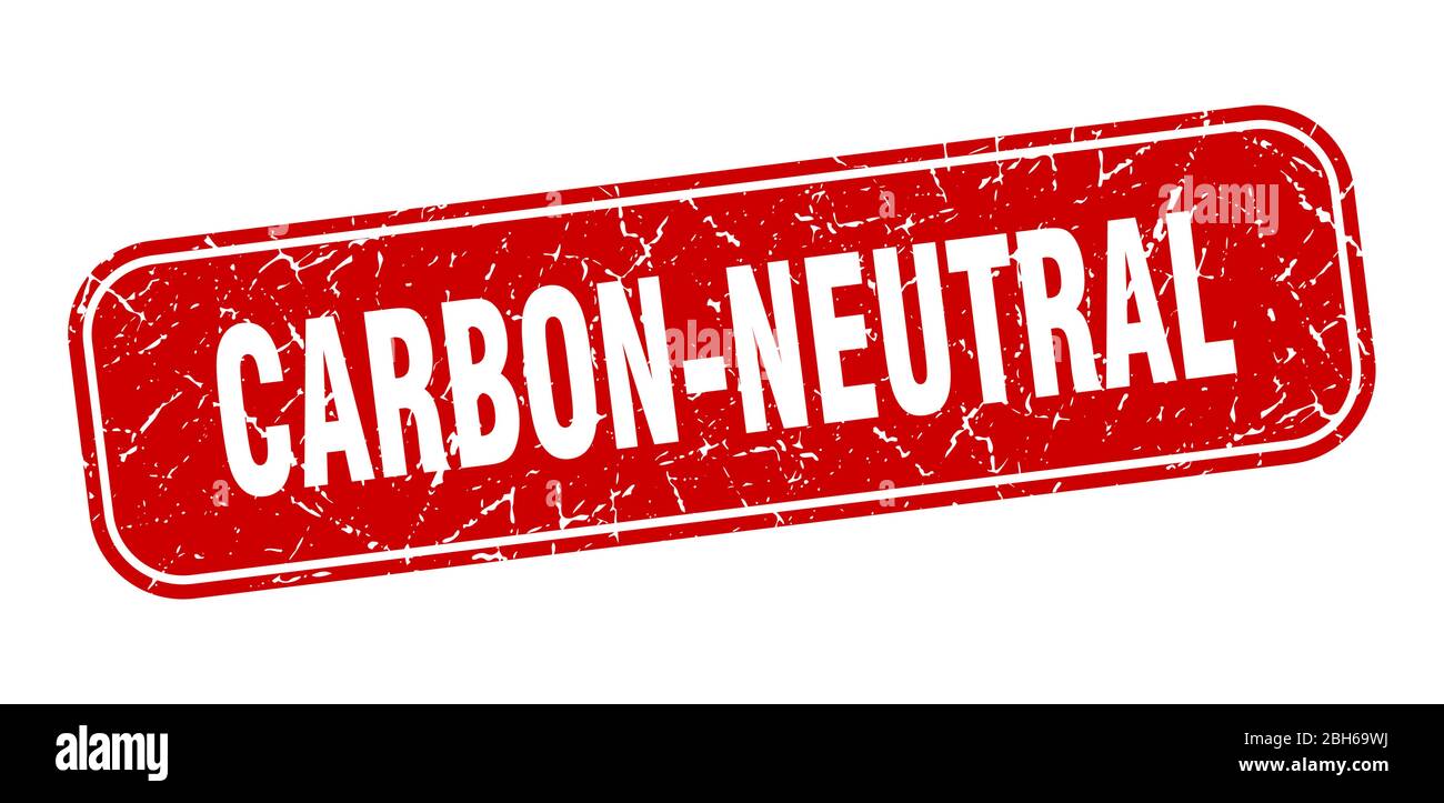 carbon-neutral stamp. carbon-neutral square grungy red sign Stock ...