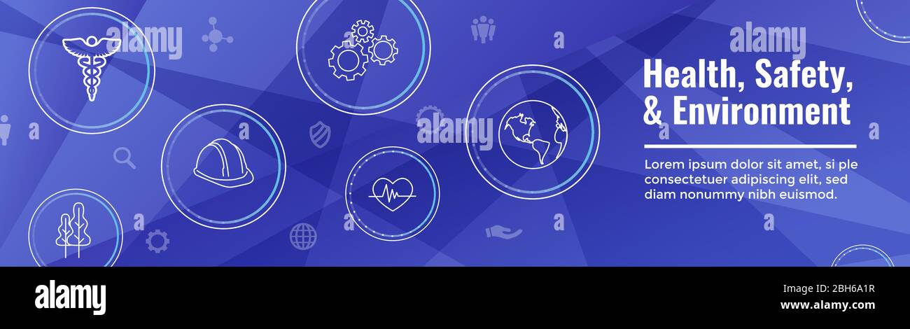 Health Safety & Environment Icon Set and Web Header Banner Stock Vector ...
