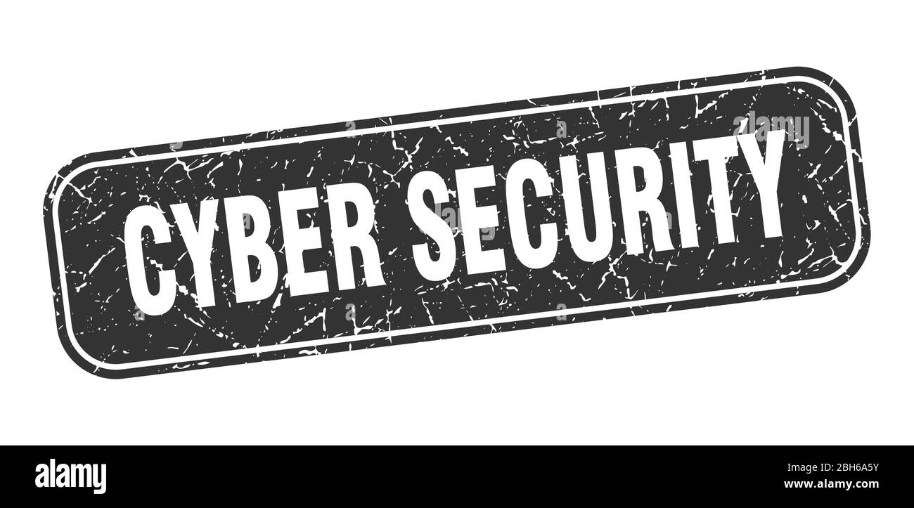 cyber security stamp. cyber security square grungy black sign Stock ...