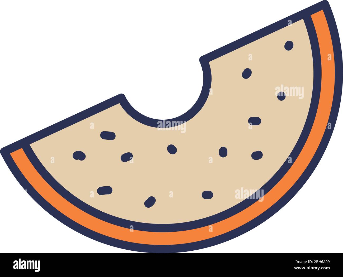 vegetables and fruits concept, potato slice icon over white background ...