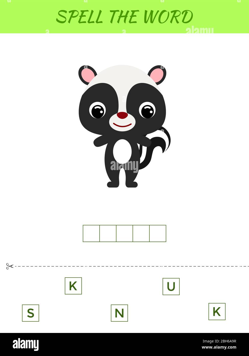 Spelling word scramble game template. Educational activity for ...