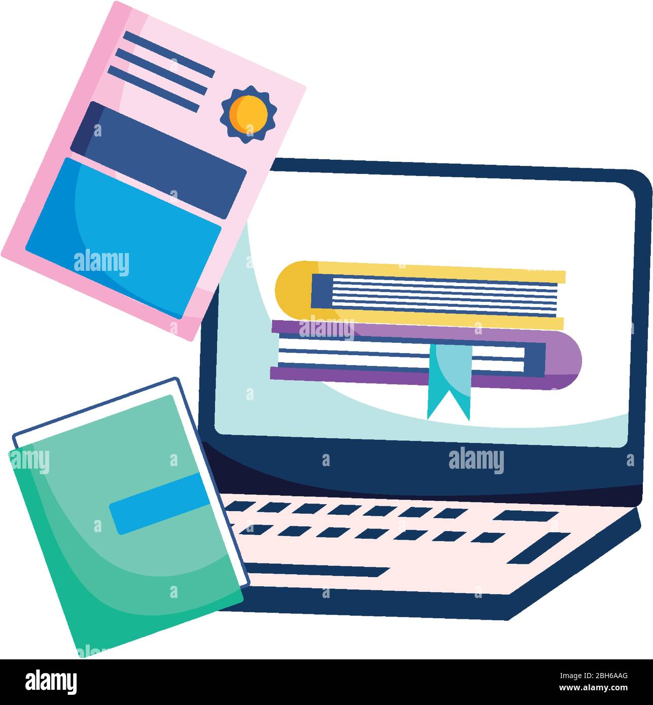 Ebooks and laptop design, Book download elearning electronic library ...