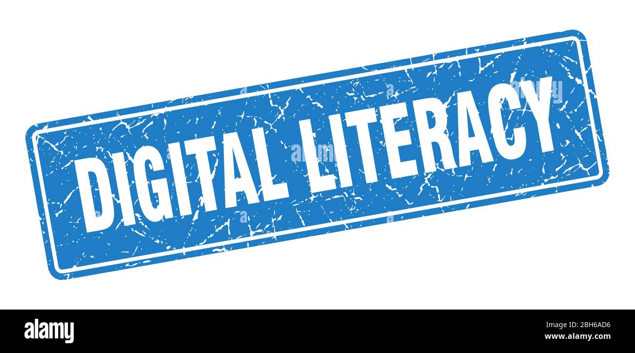 digital literacy stamp. digital literacy vintage blue label. Sign Stock ...
