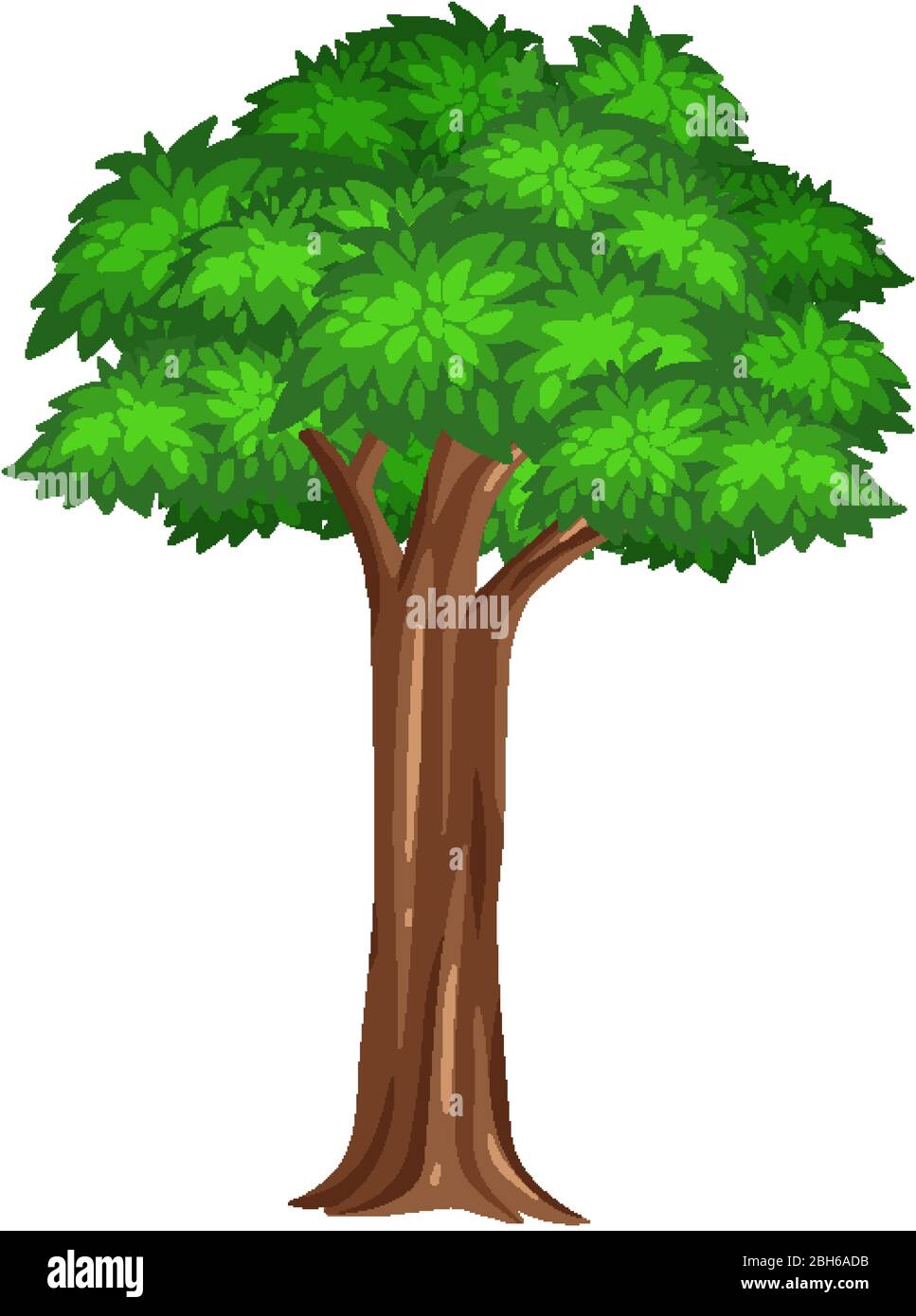 One big tree on white background illustration Stock Vector Image & Art ...