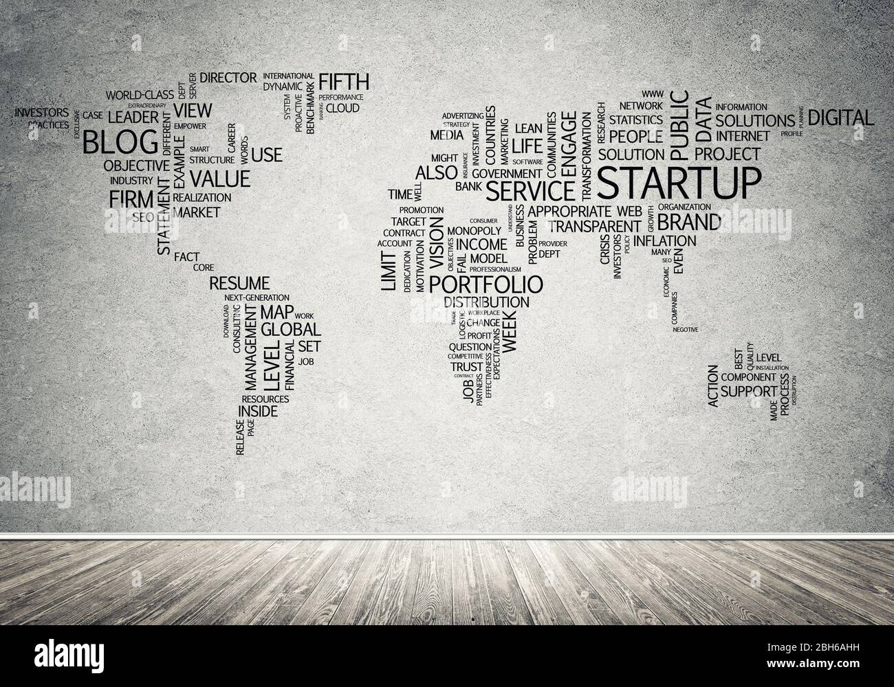 World map in typography Stock Photo - Alamy