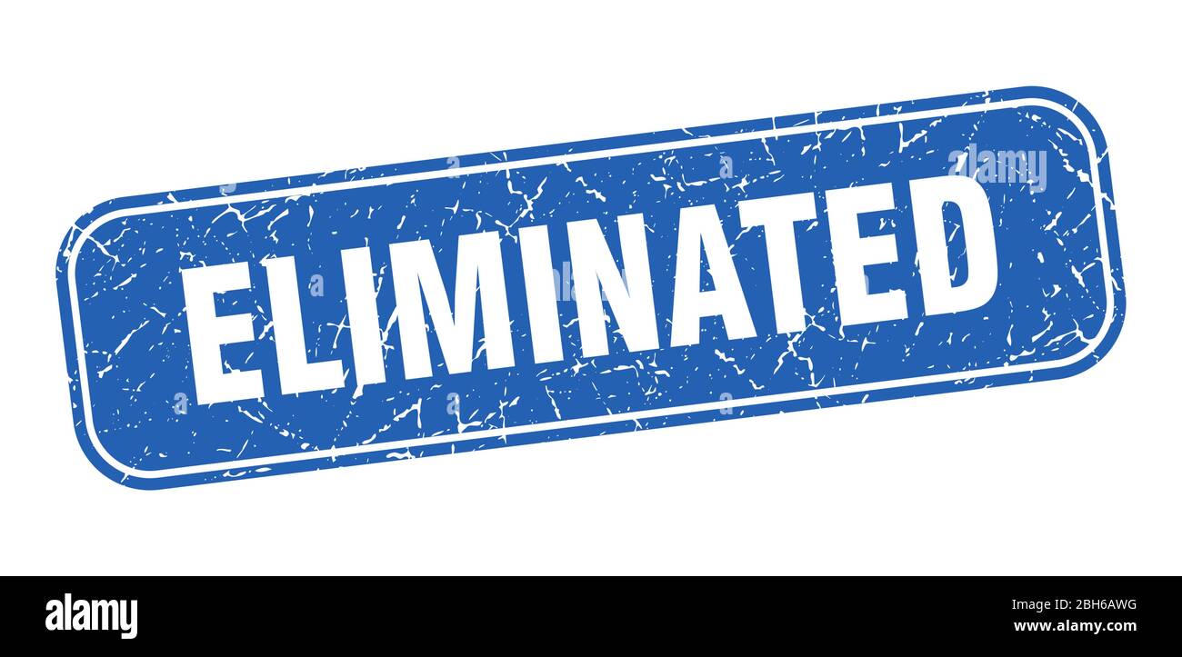 eliminated stamp. eliminated square grungy blue sign Stock Vector Image ...