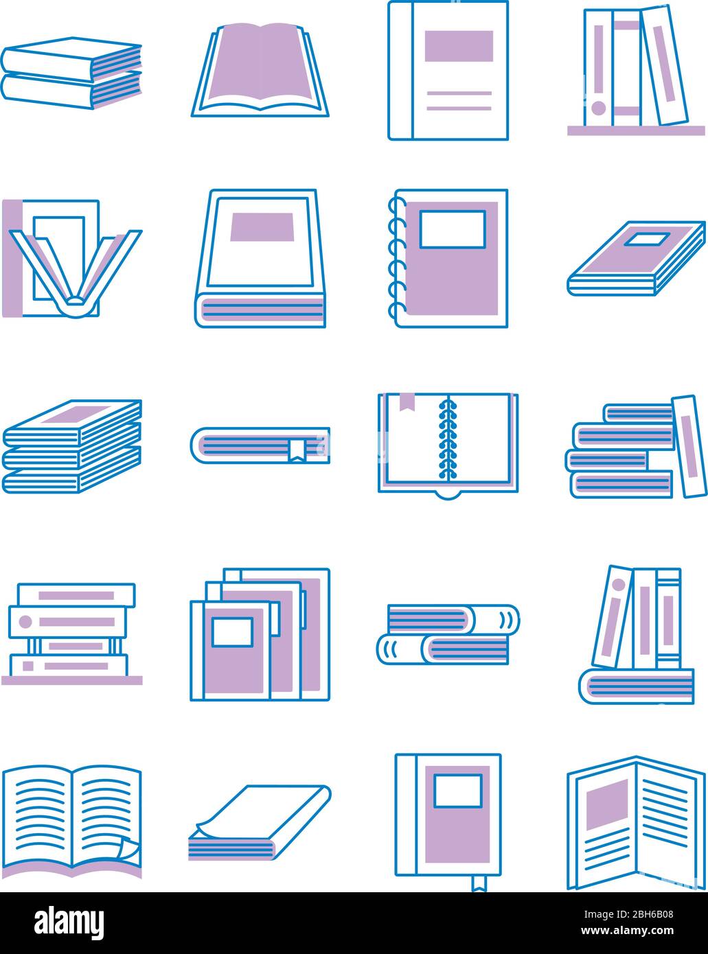 bundle of text books line style icons Stock Vector Image & Art - Alamy