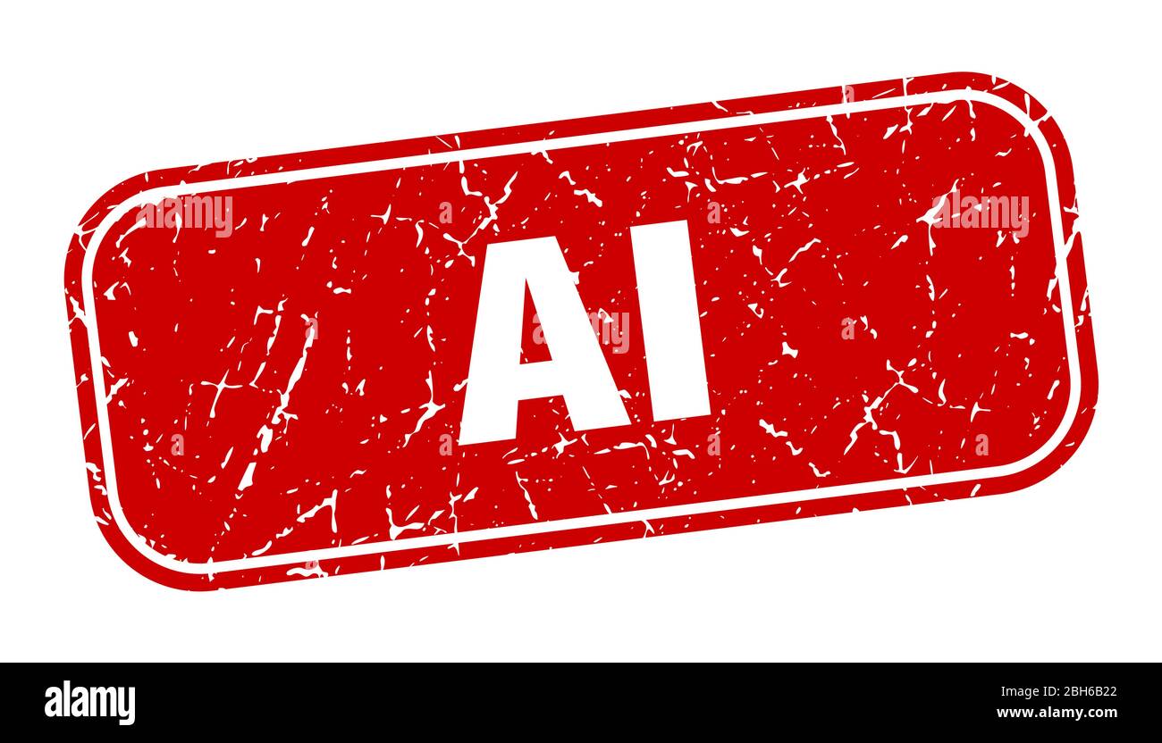 ai stamp. ai square grungy red sign Stock Vector Image & Art - Alamy