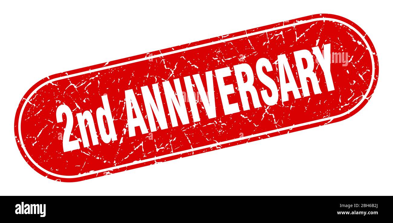 2nd anniversary sign. 2nd anniversary grunge red stamp. Label Stock ...