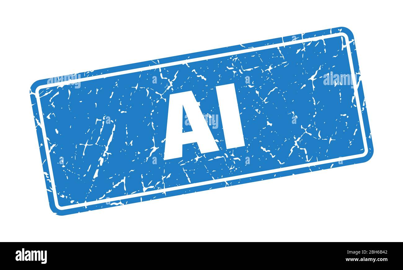 ai stamp. ai vintage blue label. Sign Stock Vector Image & Art - Alamy