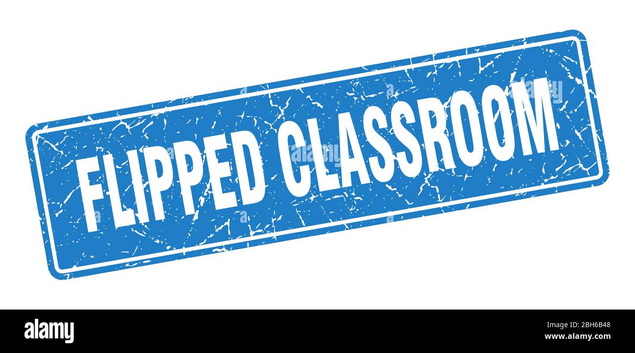 flipped classroom stamp. flipped classroom vintage blue label. Sign ...