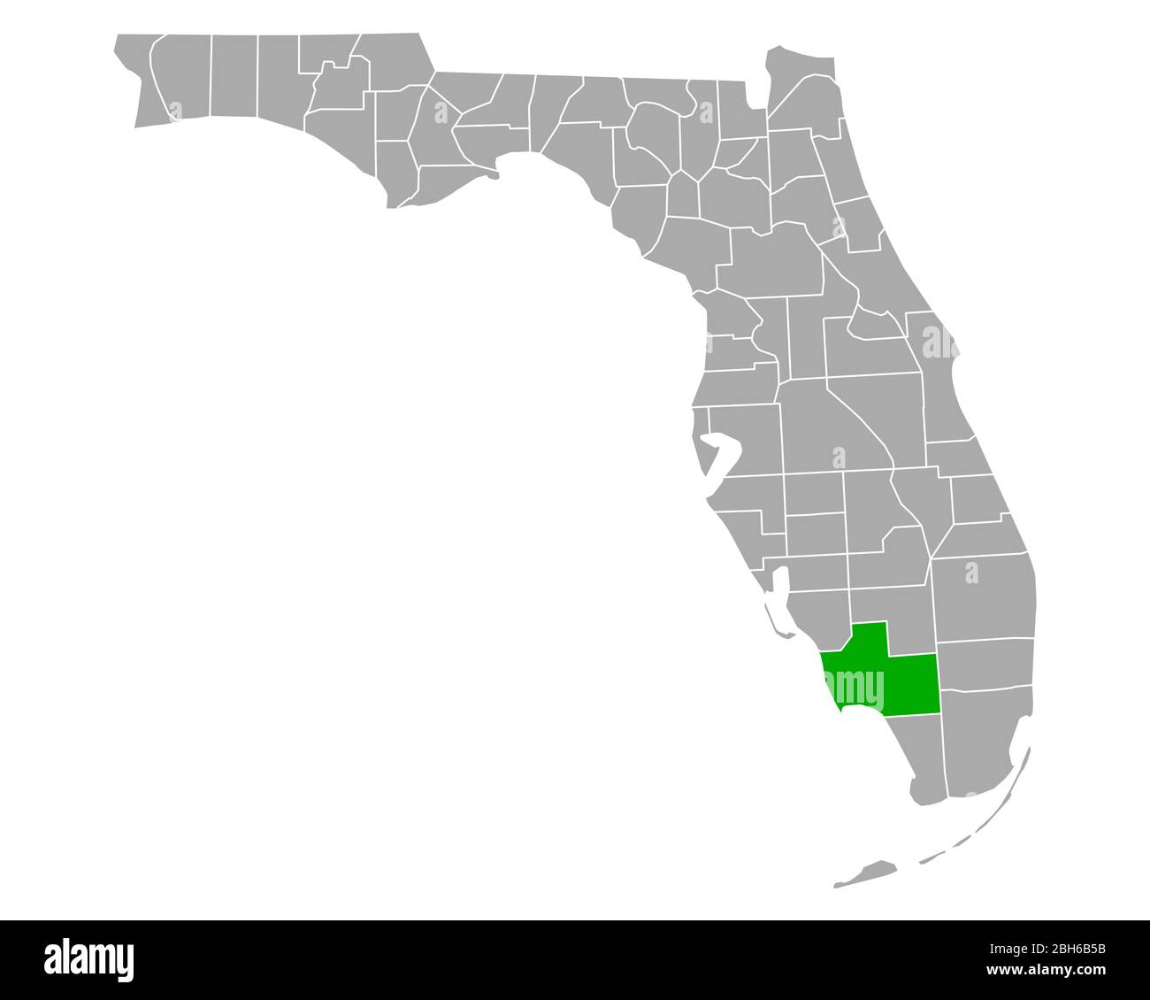 Map of Collier in Florida Stock Photo - Alamy