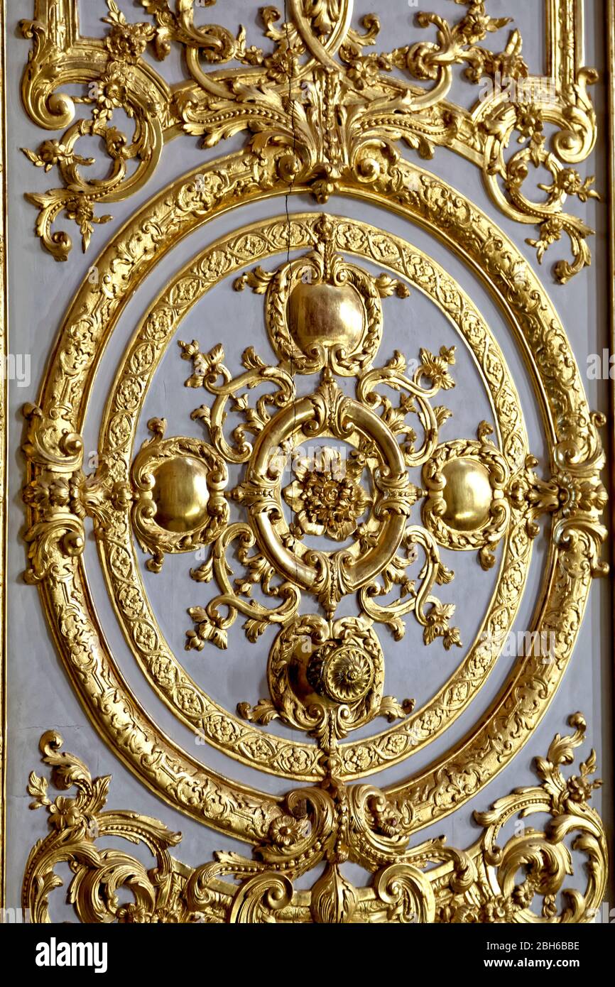 Detail on the door of the The Royal Chapel - Chapelle Royale, Chateau ...