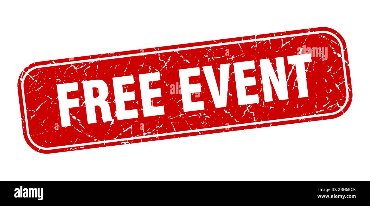 free event stamp. free event square grungy red sign Stock Vector Image ...