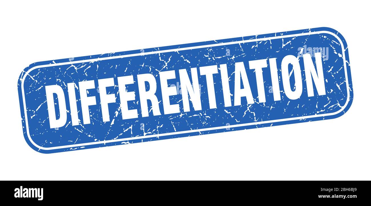 differentiation stamp. differentiation square grungy blue sign Stock ...