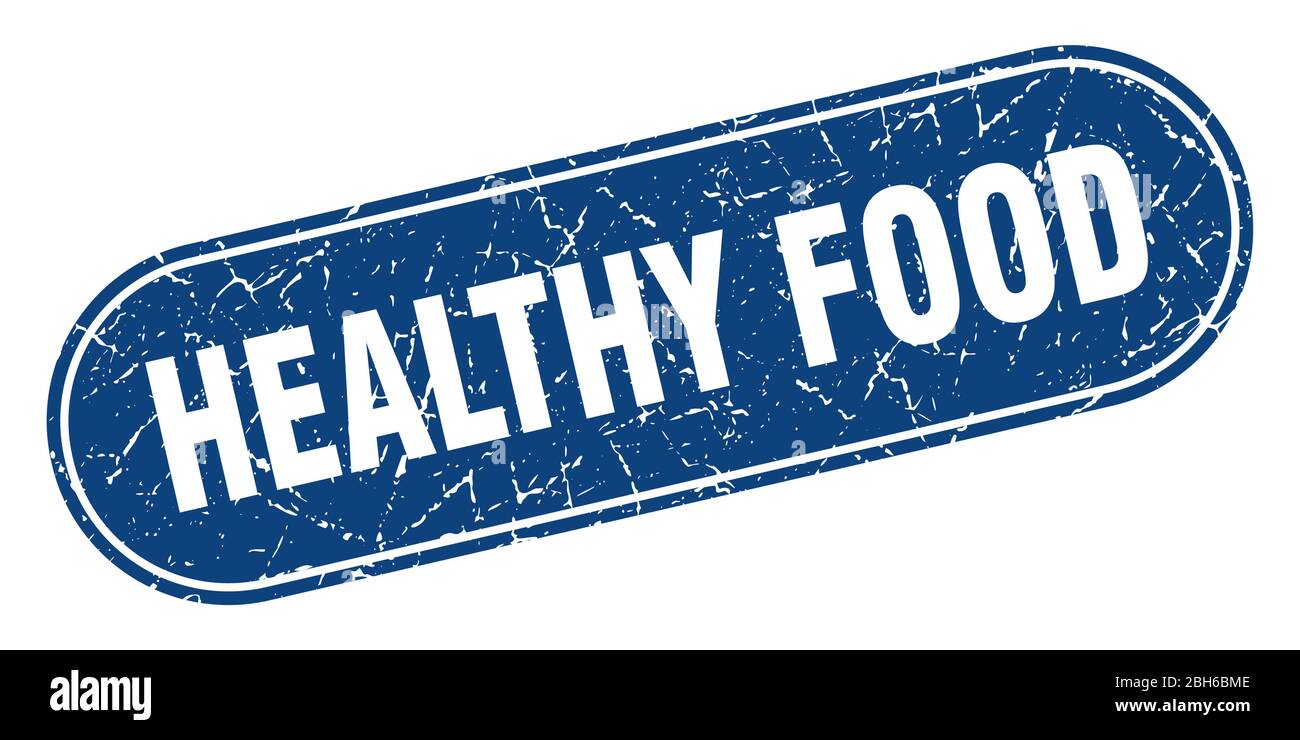healthy food sign. healthy food grunge blue stamp. Label Stock Vector ...
