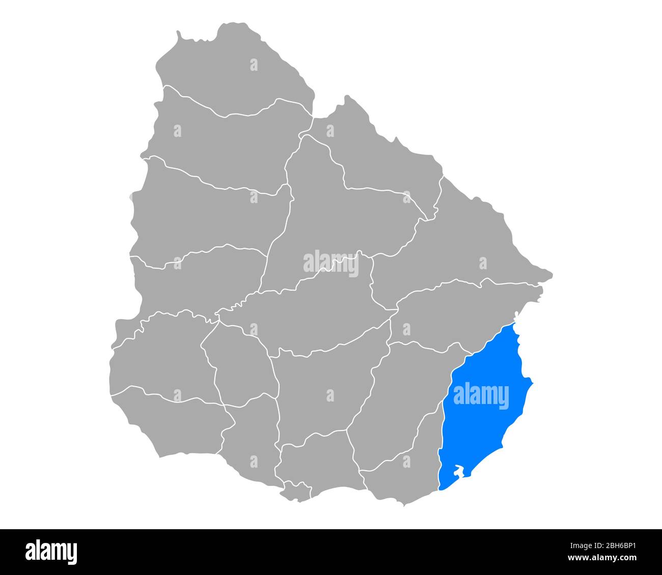 Map of Rocha in Uruguay Stock Photo - Alamy