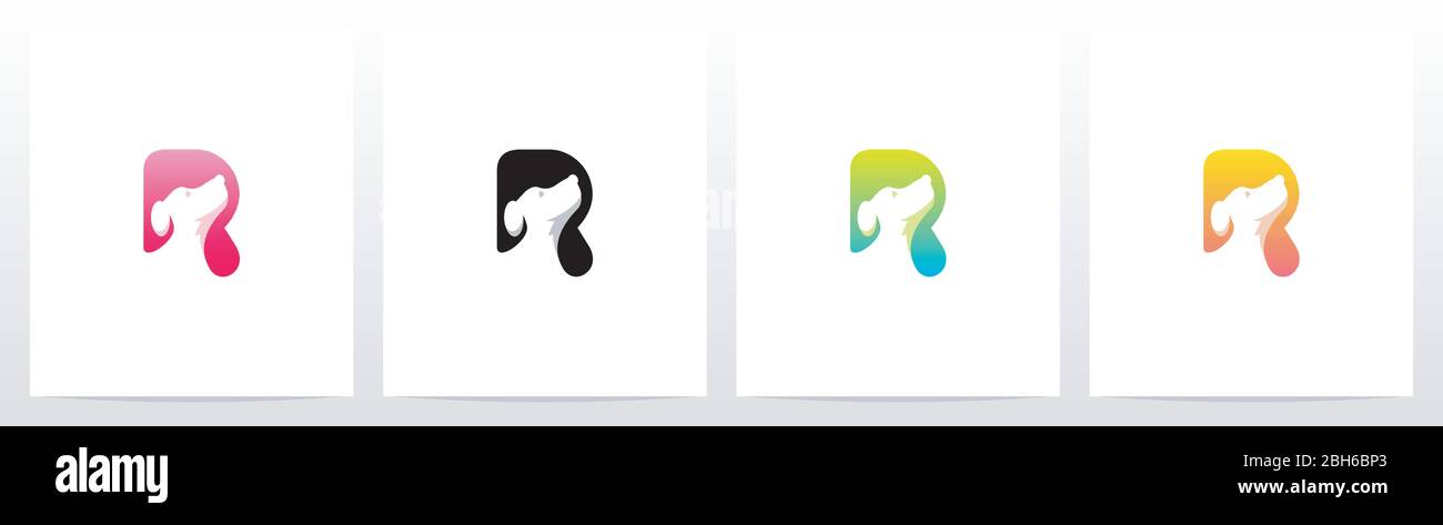 Dog On Letter Logo Design R Stock Vector Image & Art - Alamy