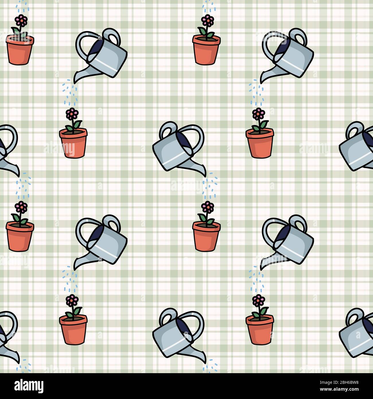 Garden being watered Stock Vector Images - Alamy