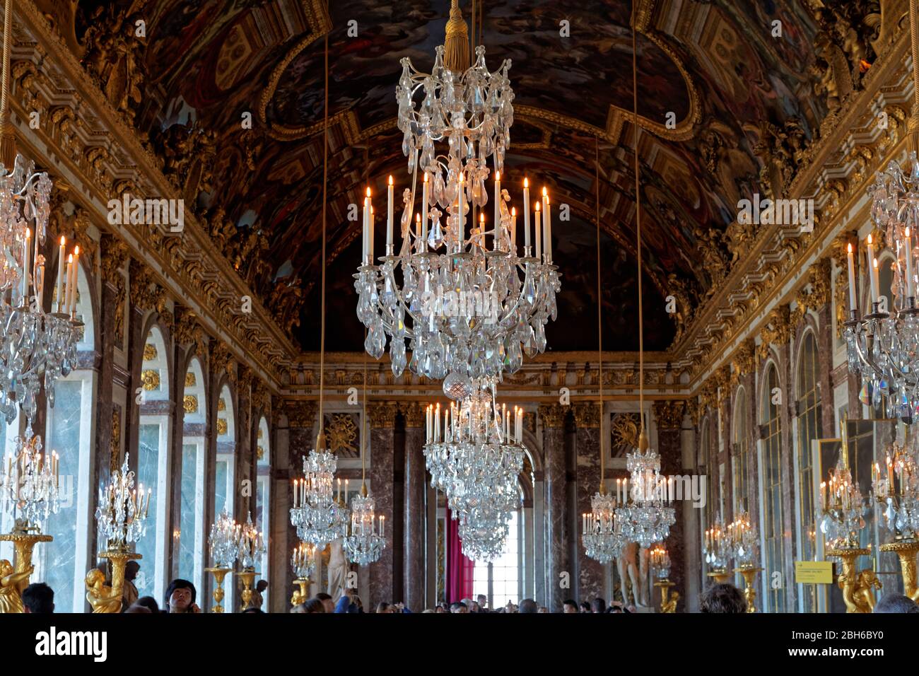 The Hall of Mirrors, Chateau de Versailles (Palace of Versailles), a ...