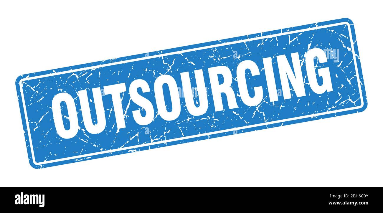 outsourcing stamp. outsourcing vintage blue label. Sign Stock Vector ...