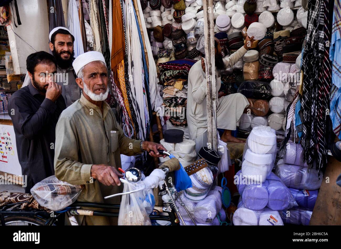 April 23, 2020: Peshawar, Pakistan. 23 April 2020. Some men shop for ...