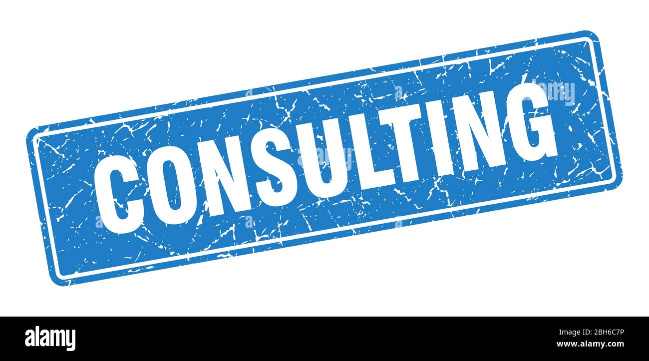 consulting stamp. consulting vintage blue label. Sign Stock Vector ...