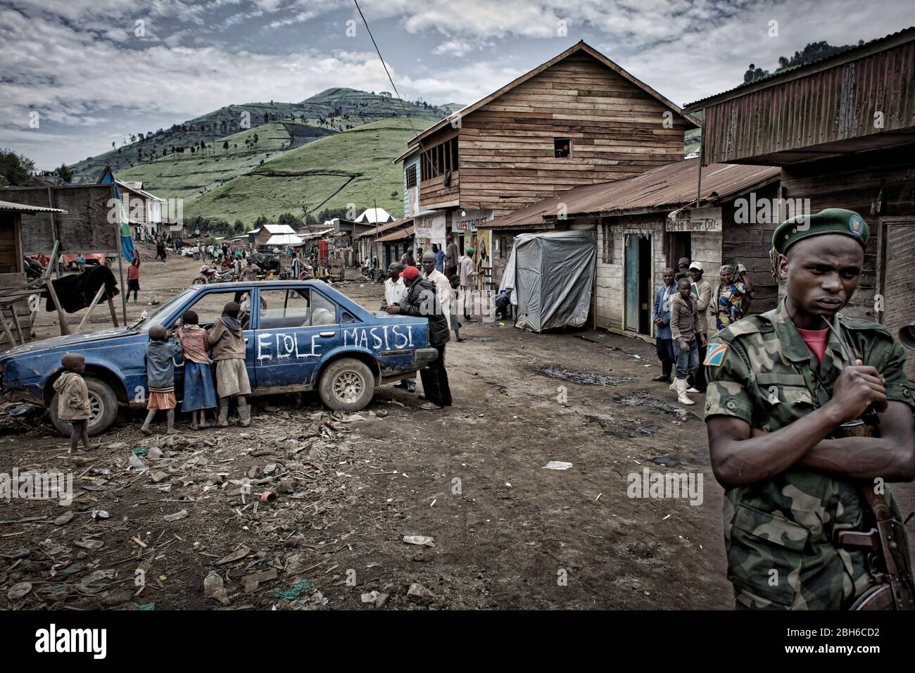 View of main road in Rubaya town (Democratic Republic of Congo, Africa ...
