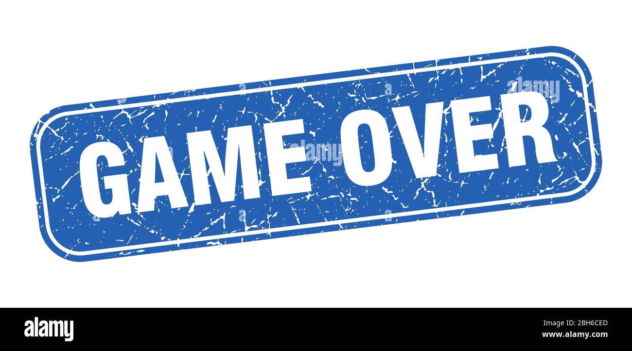 game over stamp. game over square grungy blue sign Stock Vector Image ...
