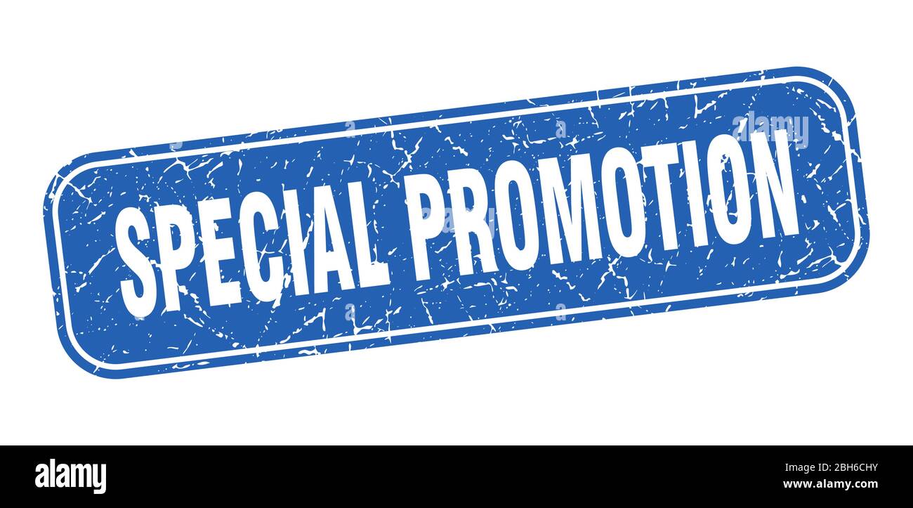 special promotion stamp. special promotion square grungy blue sign ...