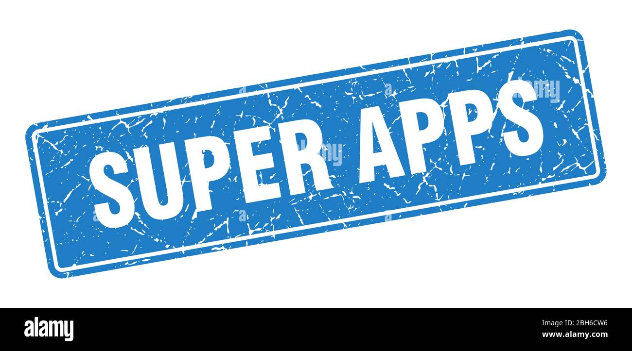 super apps stamp. super apps vintage blue label. Sign Stock Vector ...