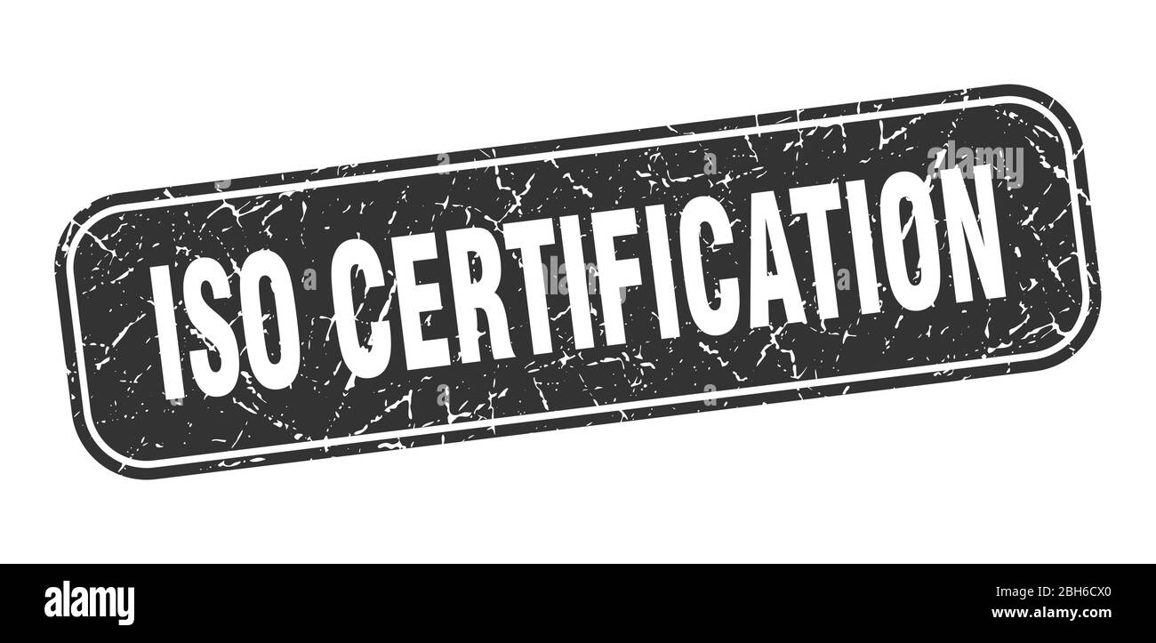 iso certification stamp. iso certification square grungy black sign ...