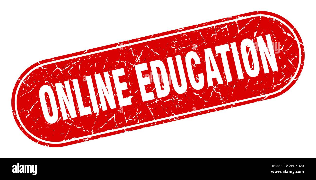 online education sign. online education grunge red stamp. Label Stock ...