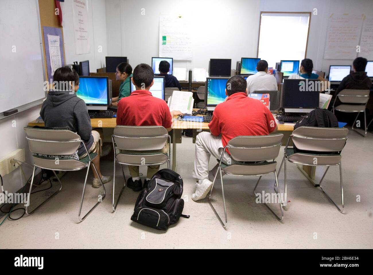 High school students working on writing hi-res stock photography and ...