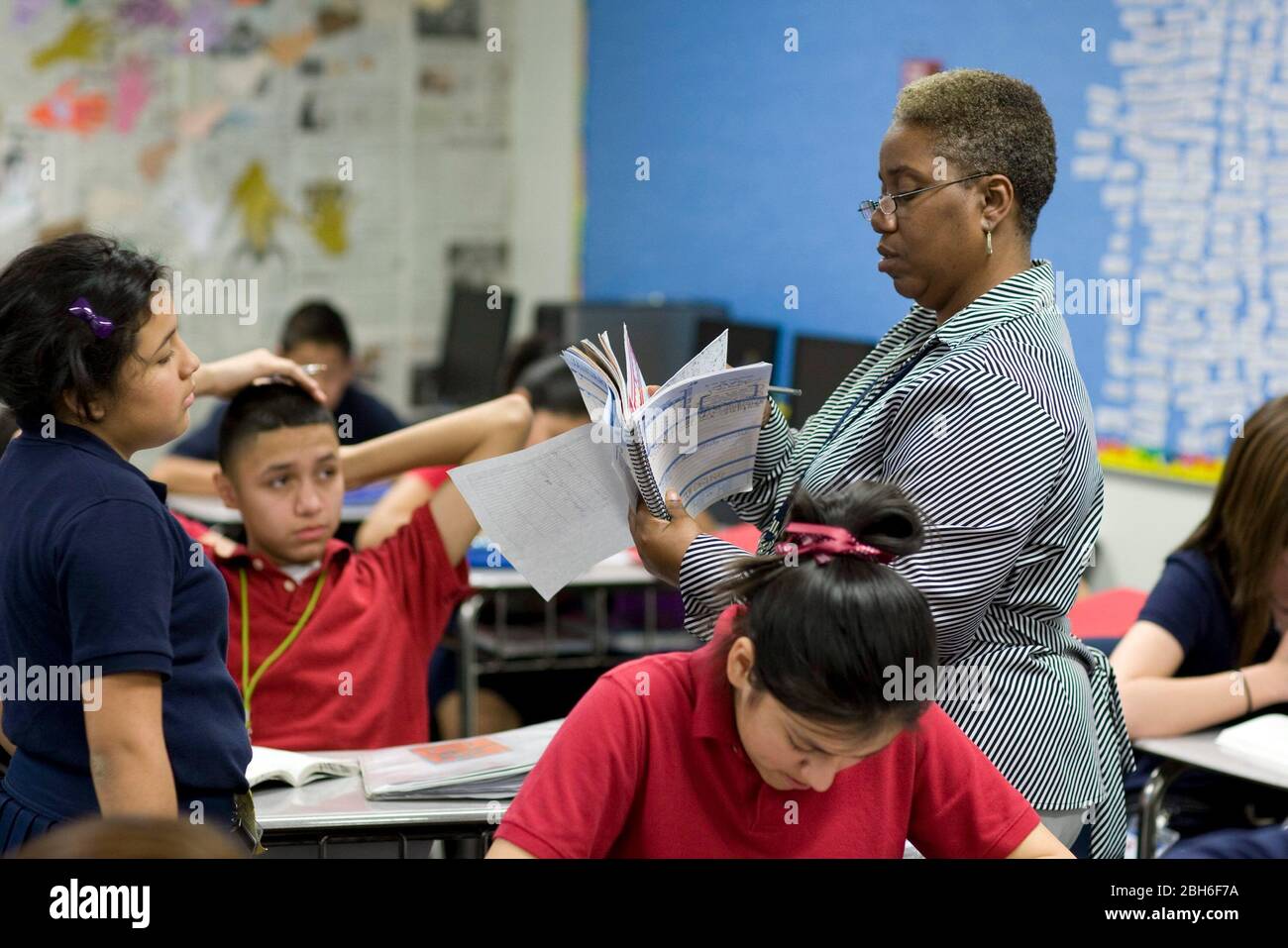 Dallas, Texas, January 23, 2009: Black female English teacher in ...