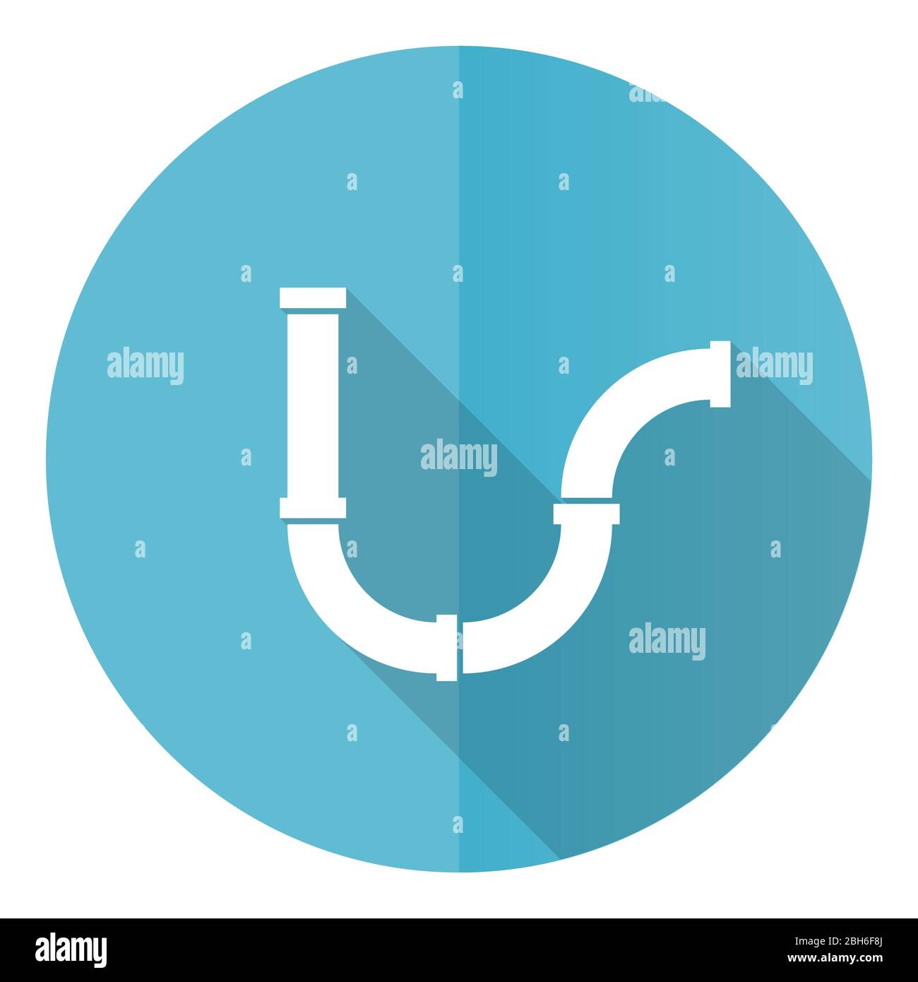 Pipeline blue round flat design vector icon isolated on white ...