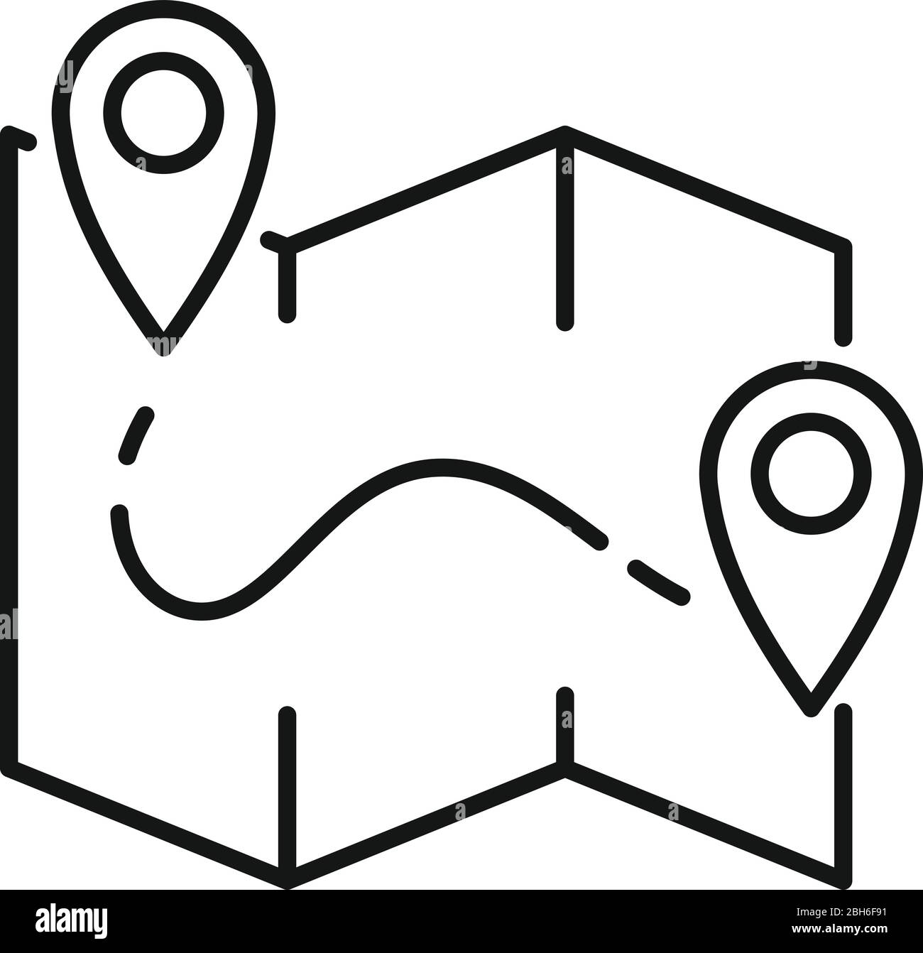 Bike rent route map icon. Outline bike rent route map vector icon for ...