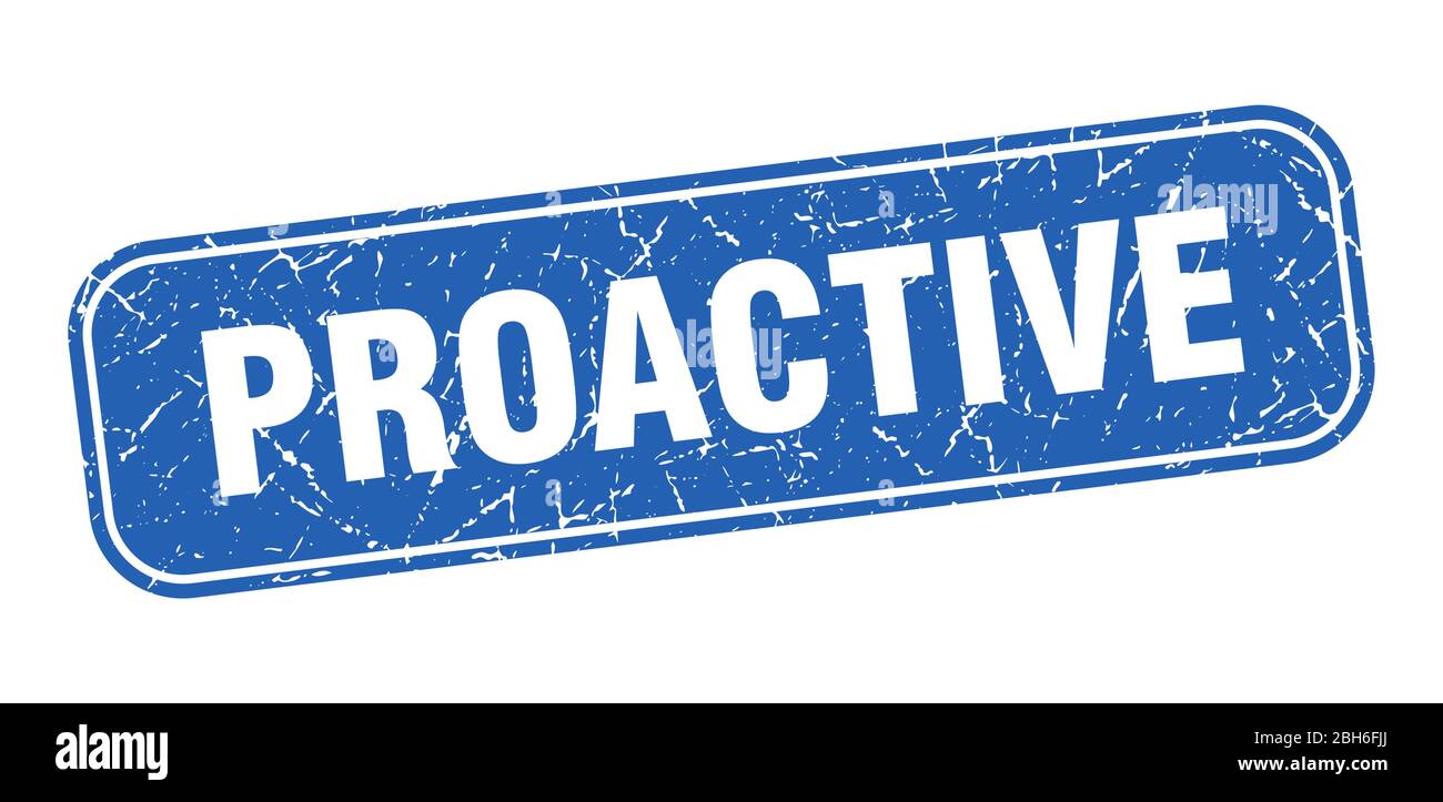 proactive stamp. proactive square grungy blue sign Stock Vector Image ...