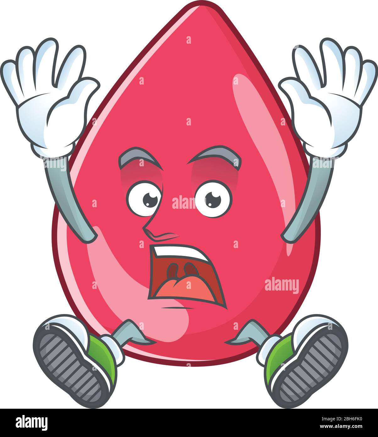 Red blood cartoon character design showing shocking gesture Stock ...